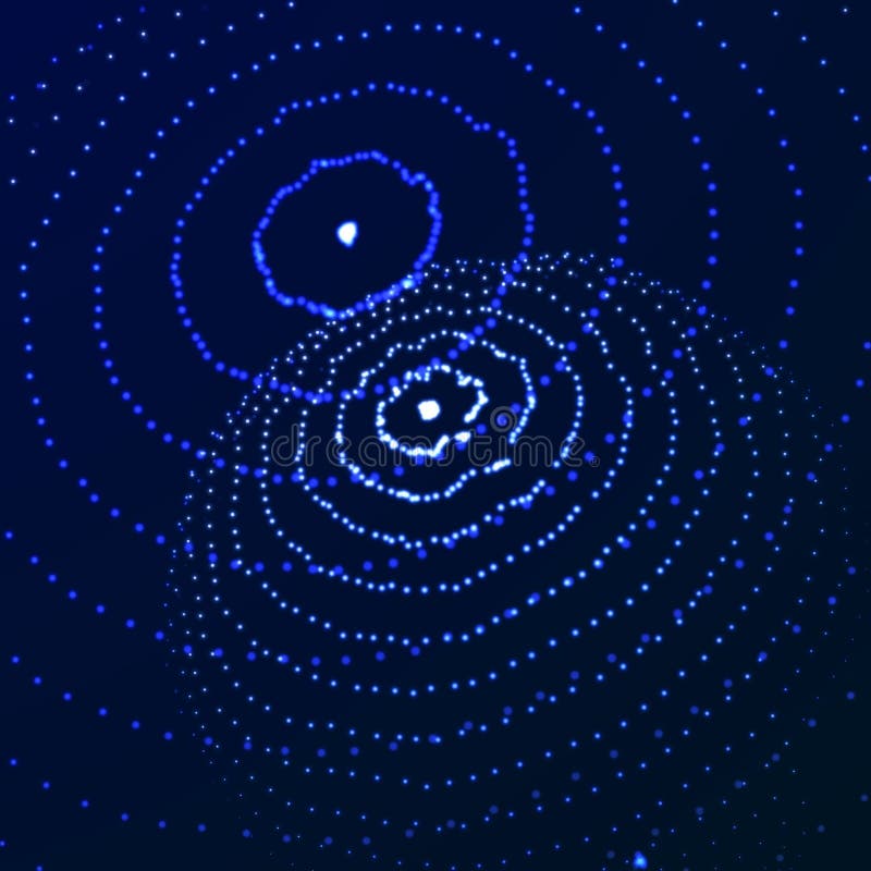 Abstract 3d Sphere. Futuristic Dots Background. Colored Music Surface ...