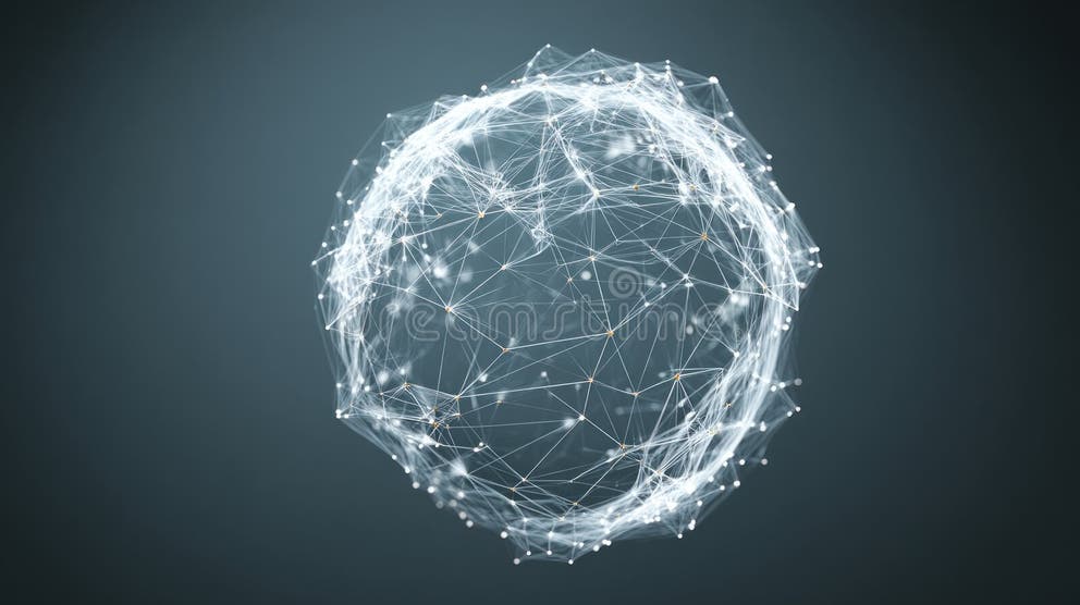 Abstract 3d Sphere with Interconnected Lines and Nodes, Symbolizing a ...