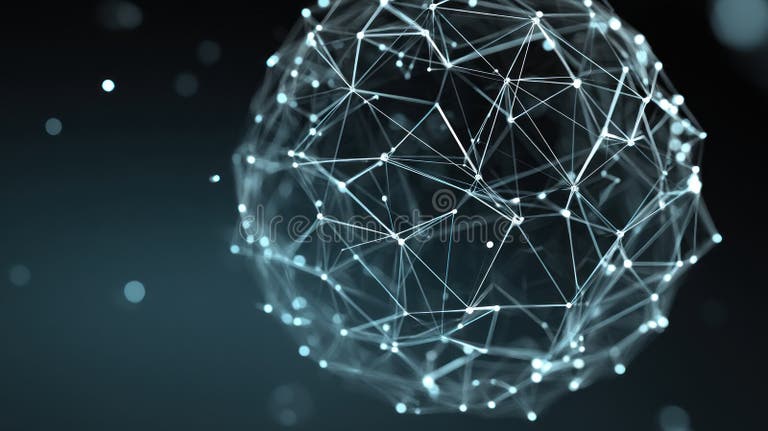 Abstract 3d Sphere with Interconnected Lines and Nodes, Symbolizing a ...