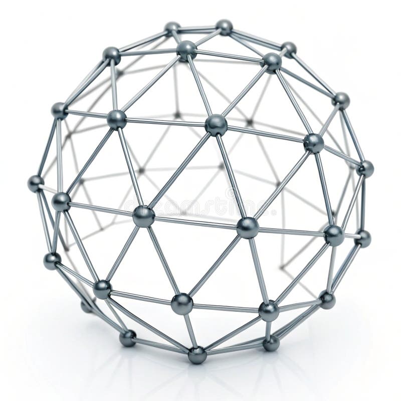 Abstract 3D Sphere Network Isolated on White Background Stock ...