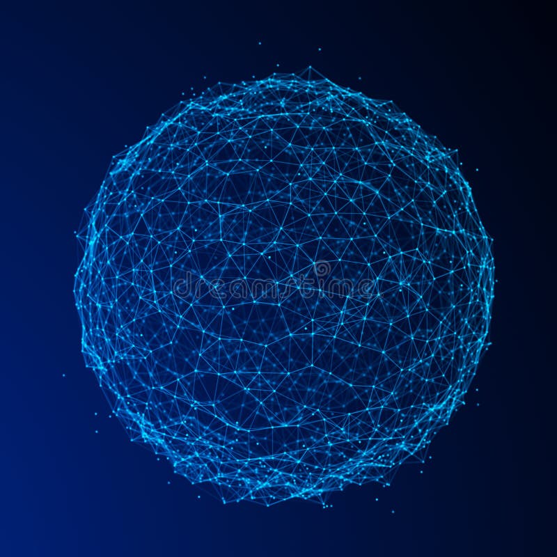 Abstract 3d Sphere. Sphere Particles. Global Network Connection ...