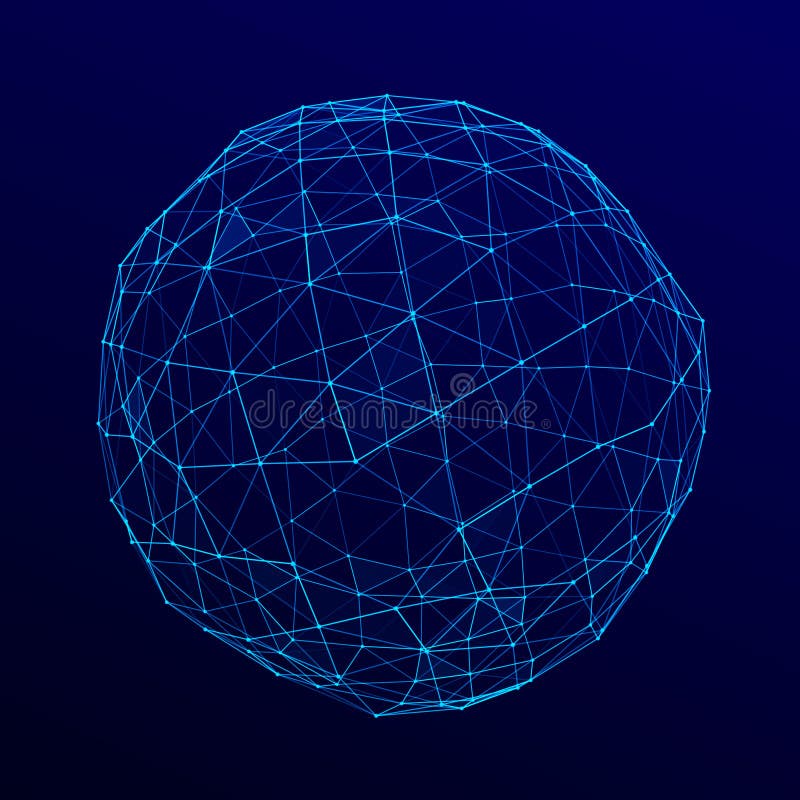 Abstract 3d Sphere. Sphere Particles. Global Network Connection ...