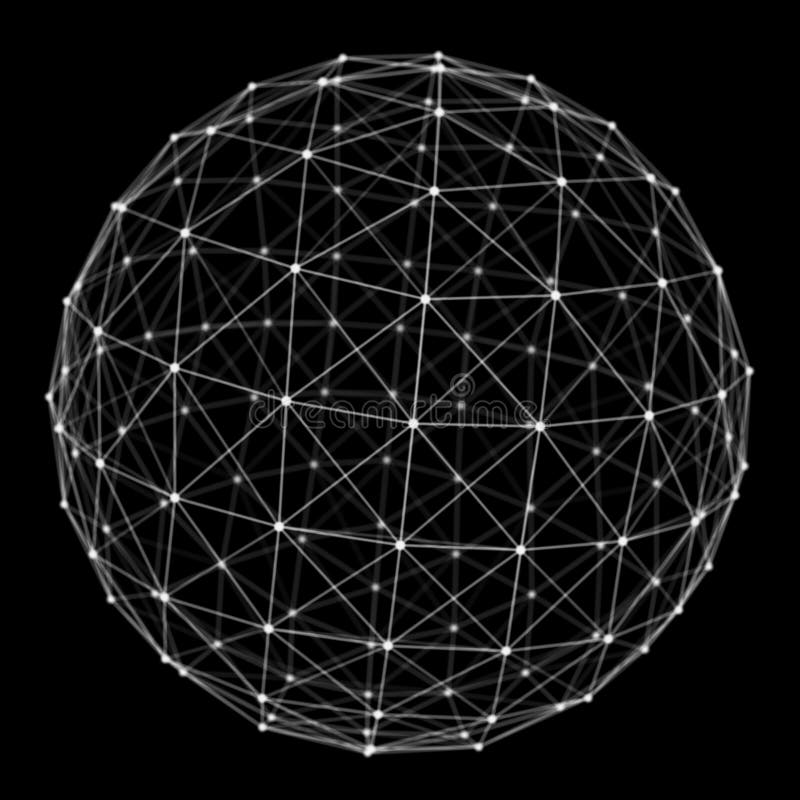 Abstract 3d Sphere. Sphere Particles. Global Network Connection ...