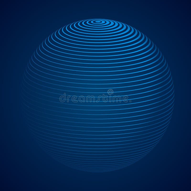 Abstract 3D Sphere with Stripes, Lines. Vector Illustration Stock ...