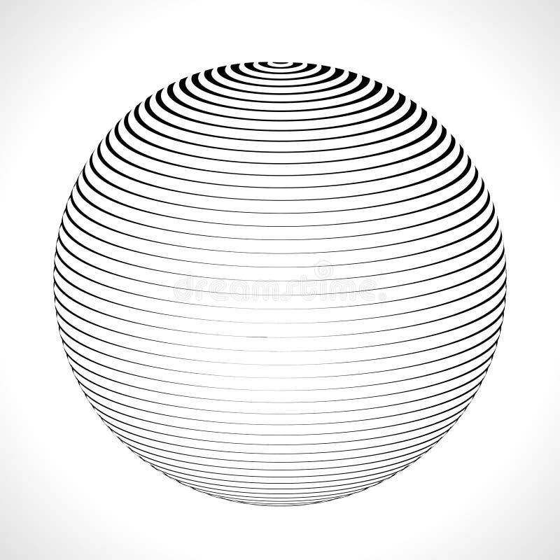 Abstract 3D Sphere with Stripes, Lines. Vector Illustration. Stock ... Abstract 3D Sphere with Stripes, Lines. Vector Illustration. Stock ...