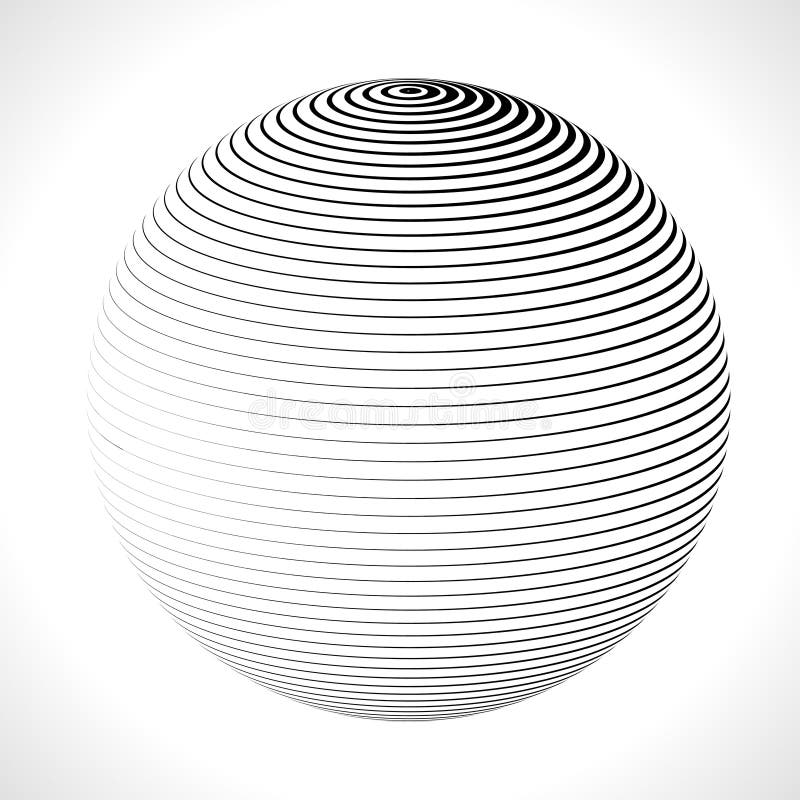 Abstract 3D Sphere with Stripes, Lines. Vector Illustration. Stock ...
