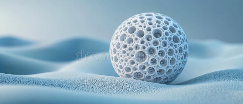 ABSTRACT 3D TEXTURED SPHERE on SMOOTH, UNDULATING SURFACE Stock ...