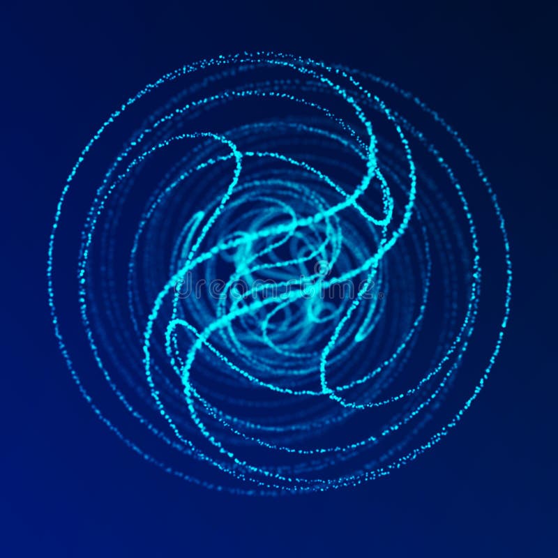 Abstract 3d Sphere. Sphere with Twist Lines. Glowing Lines Twisting ...