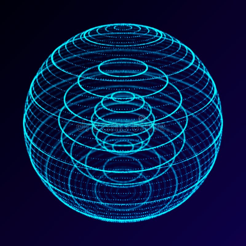 Abstract 3d Sphere. Sphere with Twist Lines. Glowing Lines Twisting ...