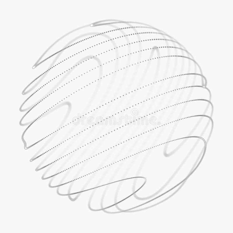 Abstract 3d Sphere. Sphere with Twist Lines. Glowing Lines Twisting ...