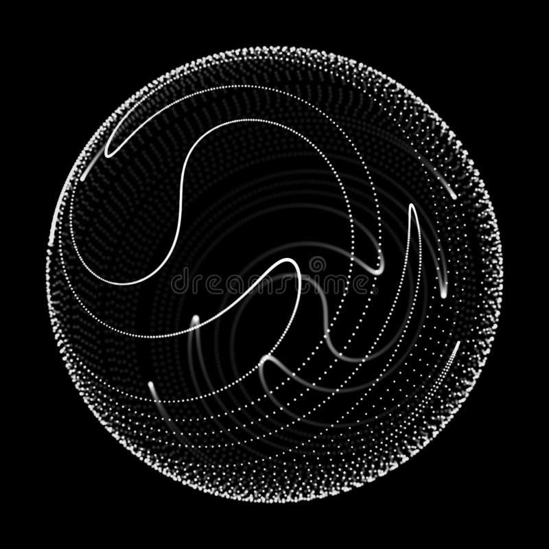 Abstract 3d Sphere. Sphere with Twist Lines. Glowing Lines Twisting ...