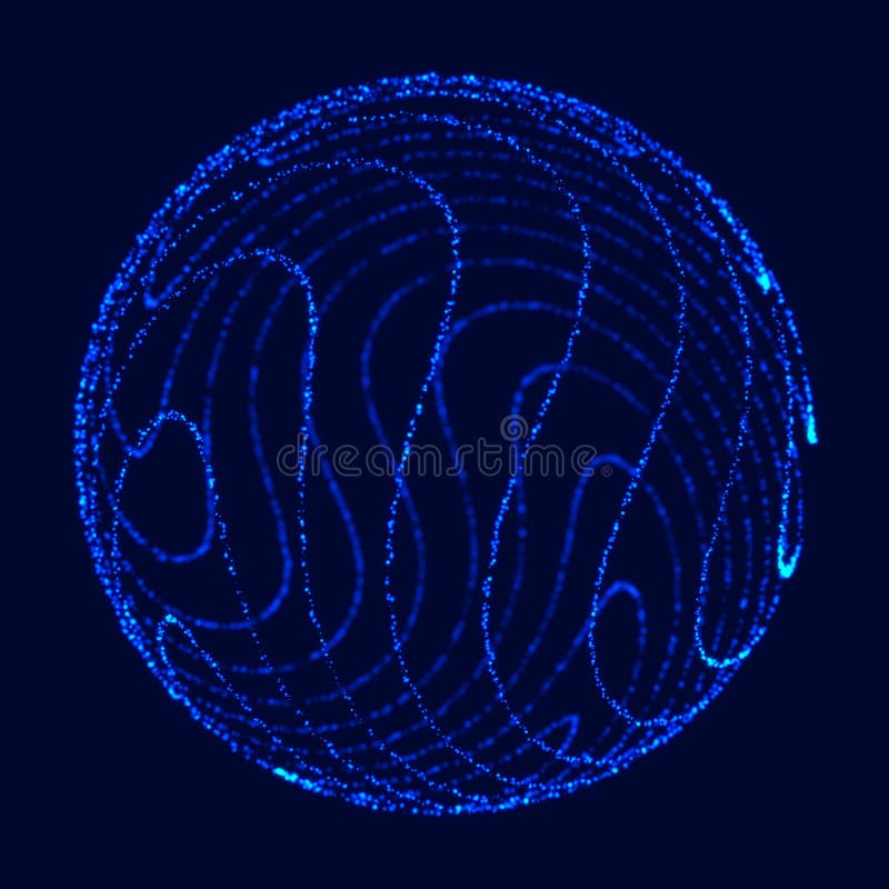 Abstract 3d Sphere. Sphere with Twist Lines. Glowing Lines Twisting ...