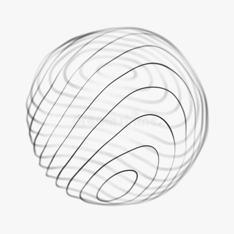 Abstract 3d Sphere. Sphere with Twist Lines. Glowing Lines Twisting ...
