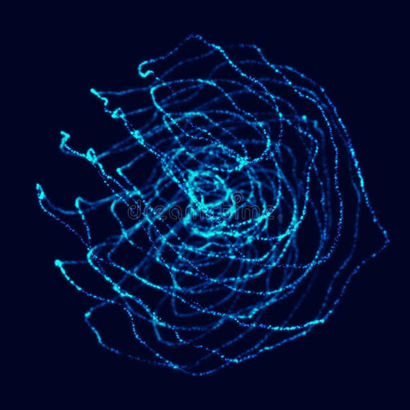 Abstract 3d Sphere. Sphere with Twist Lines. Glowing Lines Twisting ...