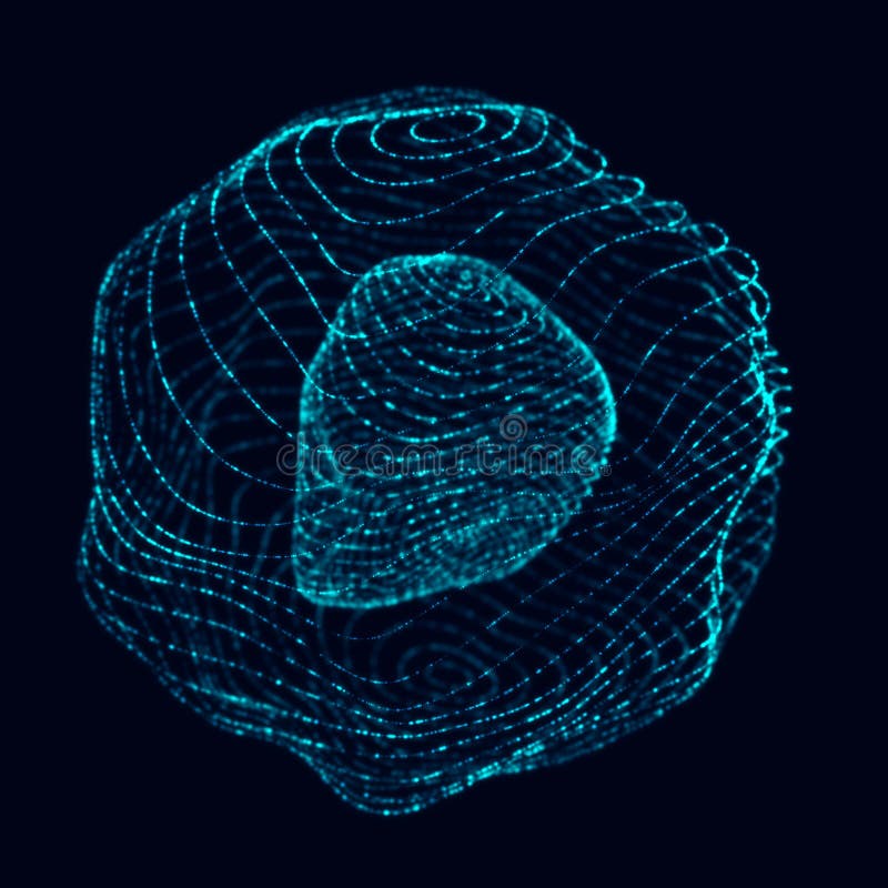 Abstract 3d Sphere. Sphere with Twist Lines. Glowing Lines Twisting ...