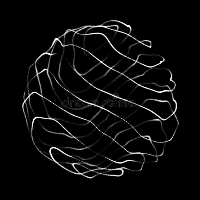 Abstract 3d Sphere. Sphere with Twist Lines. Glowing Lines Twisting ...
