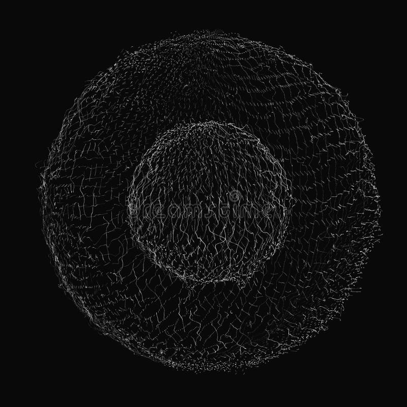 Abstract 3d Sphere. Sphere With Twist Lines. Glowing Lines Twisting ...