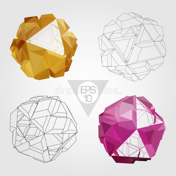 Abstract 3D Sphere. Vector Set. Stock Vector - Illustration of hitech ...