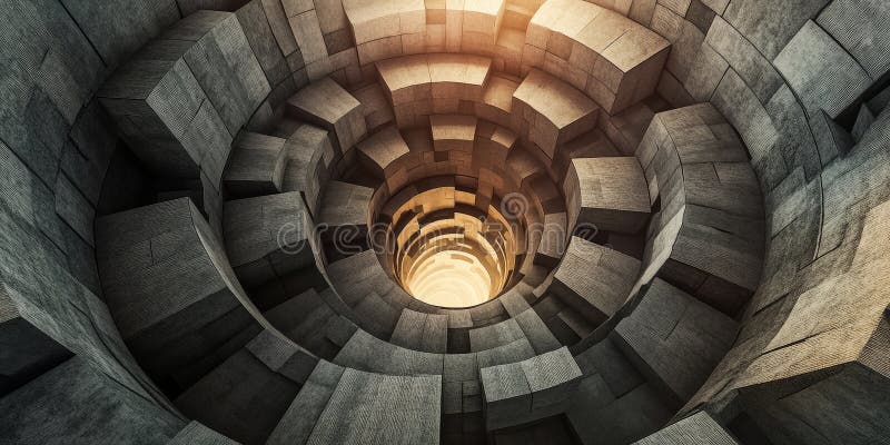 Abstract 3D Spiral Structure with Light and Shadow Effects Stock Illustration - Illustration of ...