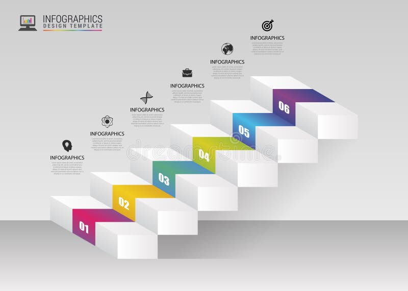 Abstract 3d Stairs. Infographic or Timeline Template Stock Vector ...