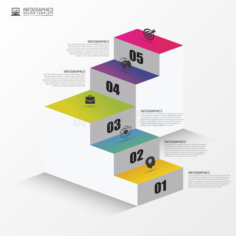 Abstract 3d Stairs. Infographic or Timeline Template Stock Vector ...