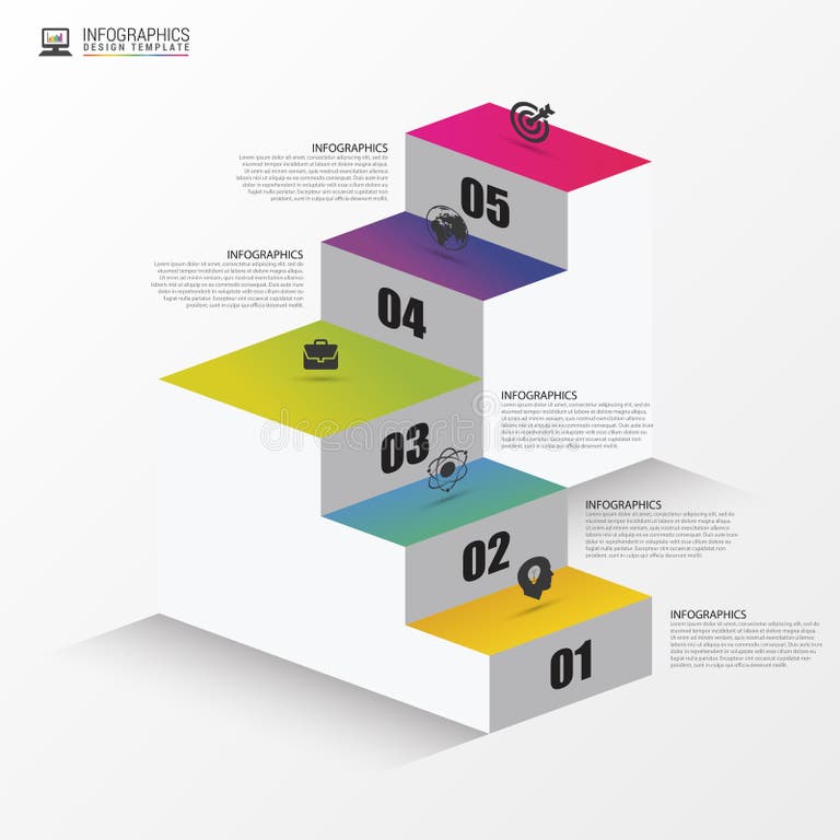 Abstract 3d Stairs. Infographic or Timeline Template Stock Vector ...