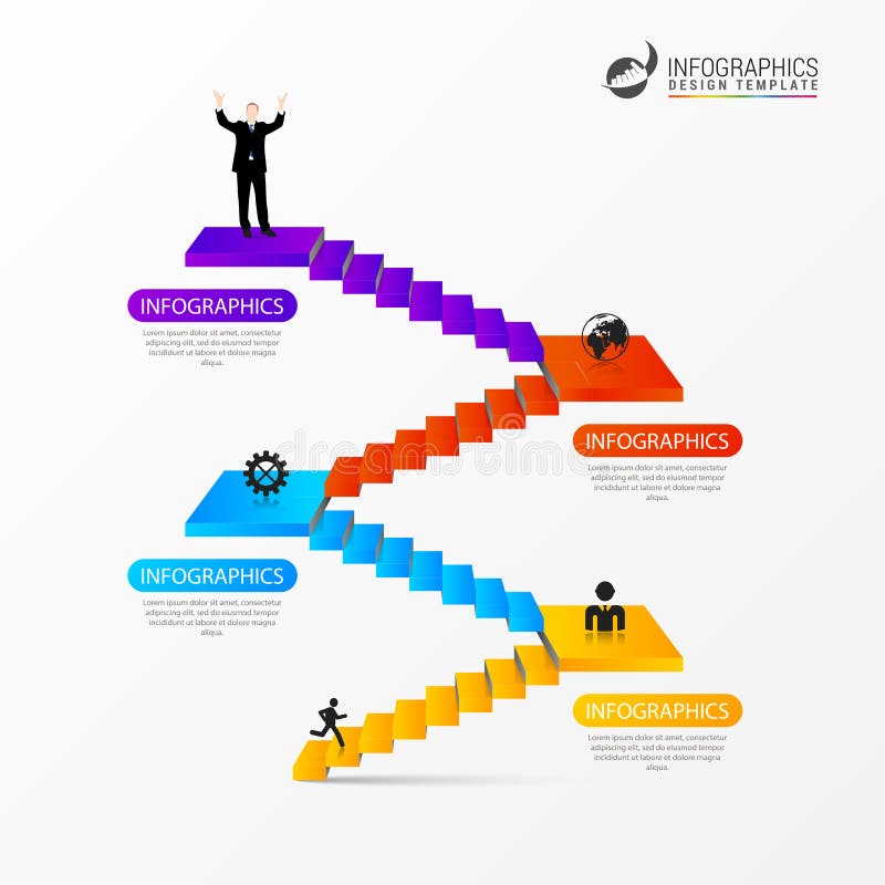 Abstract 3d Stairs. Infographic or Timeline Template Stock Vector ...