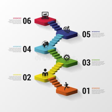 Abstract 3d Stairs Infographics or Timeline Template. Vector ...