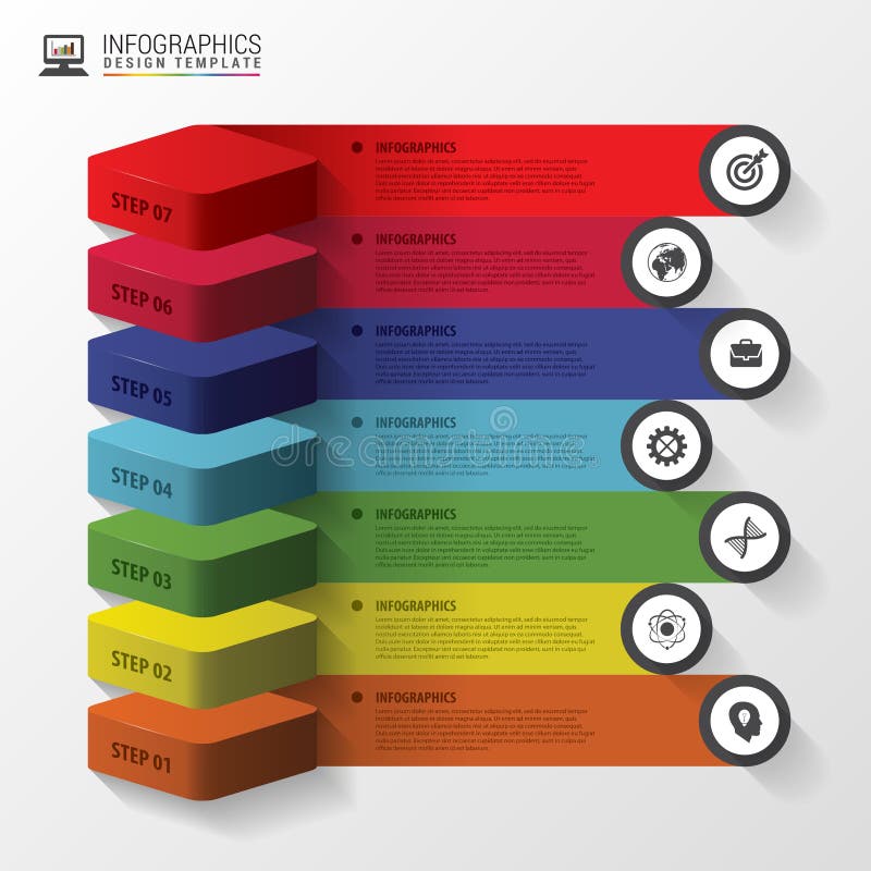 Abstract 3d Stairs. Infographic or Timeline Template Stock Vector ...