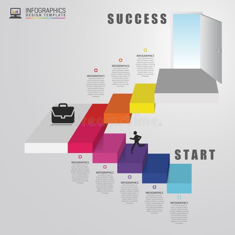Abstract 3d Stairs. Infographic or Timeline Template. Vector Stock ...