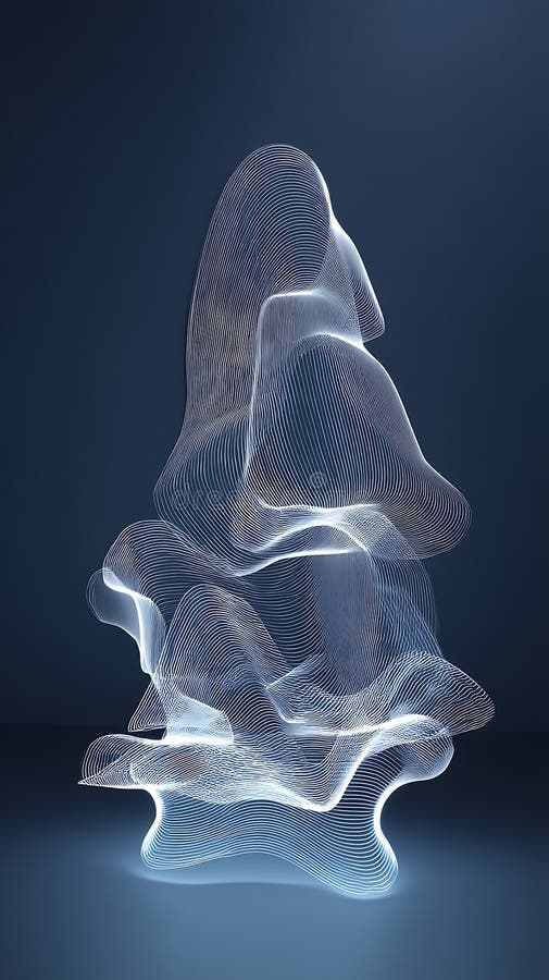 Abstract 3D Structure Featuring Flowing, Wave-like Lines Creating a ...