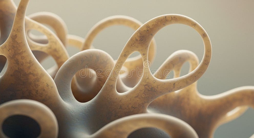 Abstract 3D Structure with Intertwined, Looping Forms Resembling ...