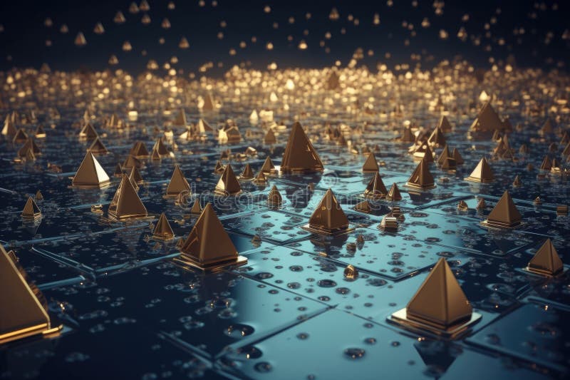 Abstract 3d Structures Floating in a Sea of Stars Stock Image - Image ...