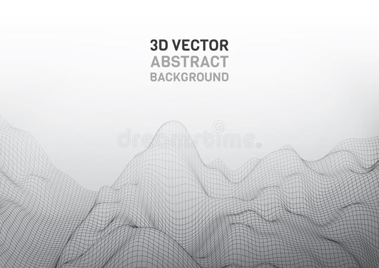 Abstract 3d Surface. Distortion of Space and Matter. Modern Technology ...