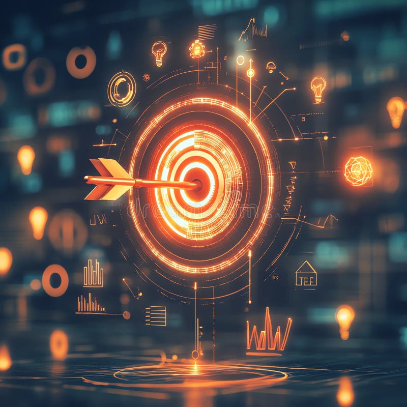 Abstract 3D Target Arrow Illustration Stock Illustration - Illustration ...