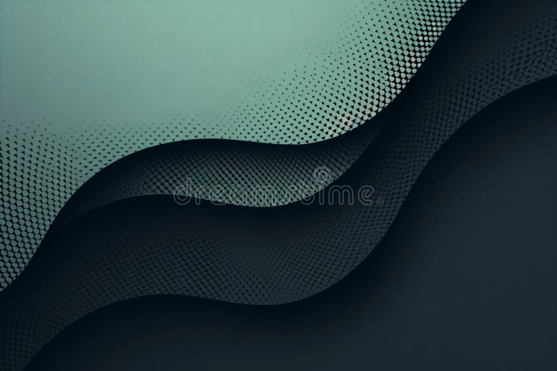 Abstract 3d Teal Blue Flow Wave on Dark Background. Digital Data ...