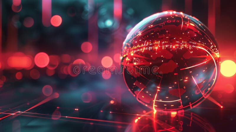 Hi-tech Sphere Computer Technology on the Blue Background Stock Vector ...