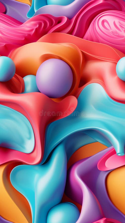 Abstract 3D Texture Background, Seamless Pattern, Waves and Bubbles ...