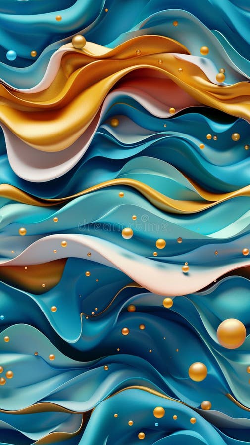 Abstract 3D Texture Background, Seamless Pattern, Waves and Bubbles ...