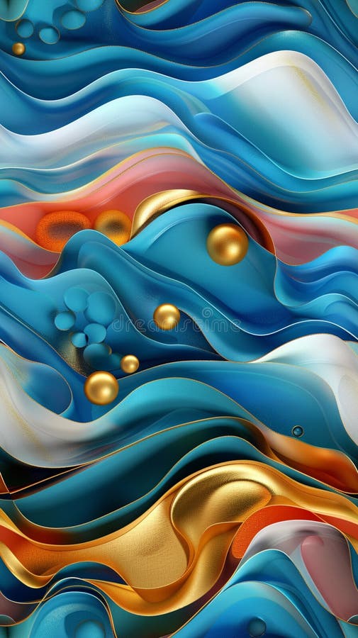 Abstract 3D Texture Background, Seamless Pattern, Waves and Bubbles ...