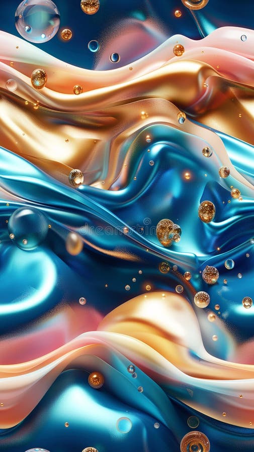 Abstract 3D Texture Background, Seamless Pattern, Waves and Bubbles ...
