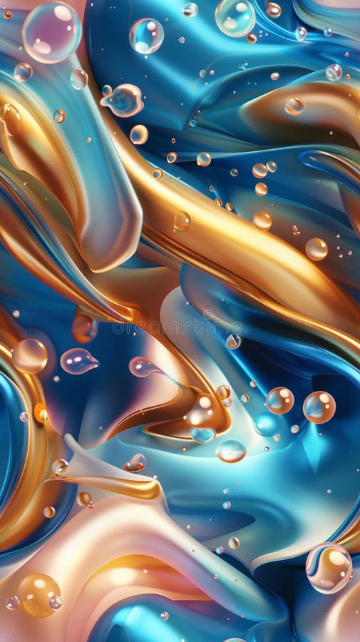 Abstract 3D Texture Background, Seamless Pattern, Waves and Bubbles ...