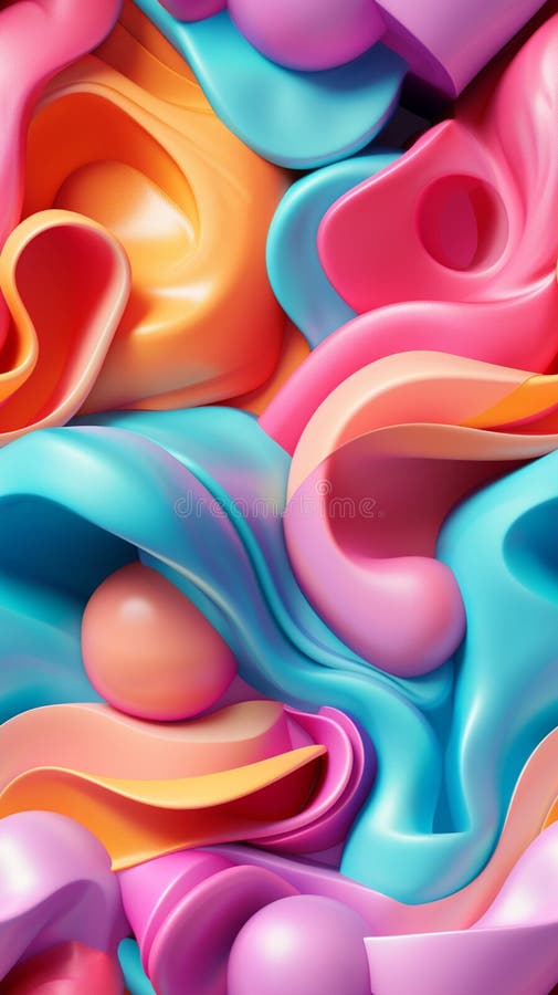 Abstract 3D Texture Background, Seamless Pattern, Waves and Bubbles ...