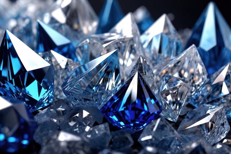 Abstract 3d Texture, Blue White Crystal Background Illustration ...