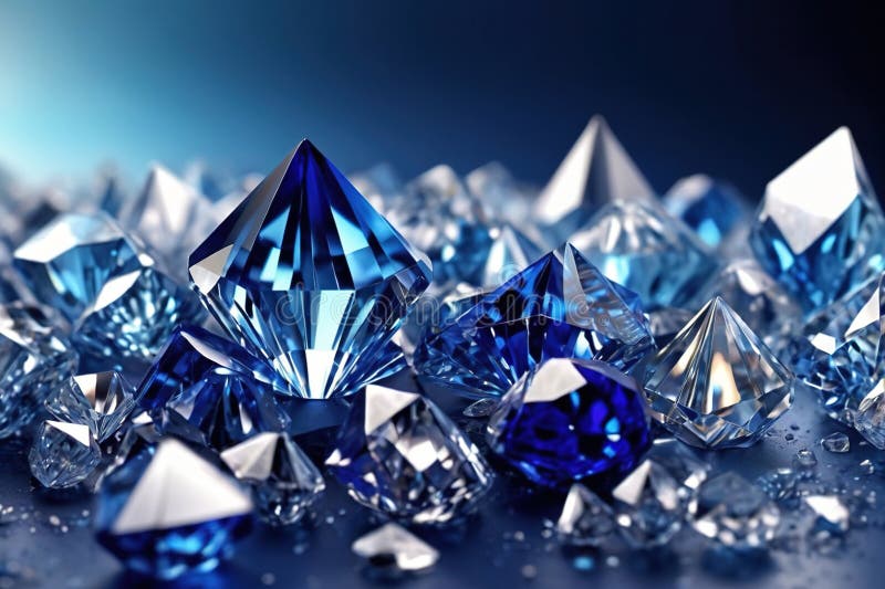 Abstract 3d Texture, Blue White Crystal Background Illustration ...