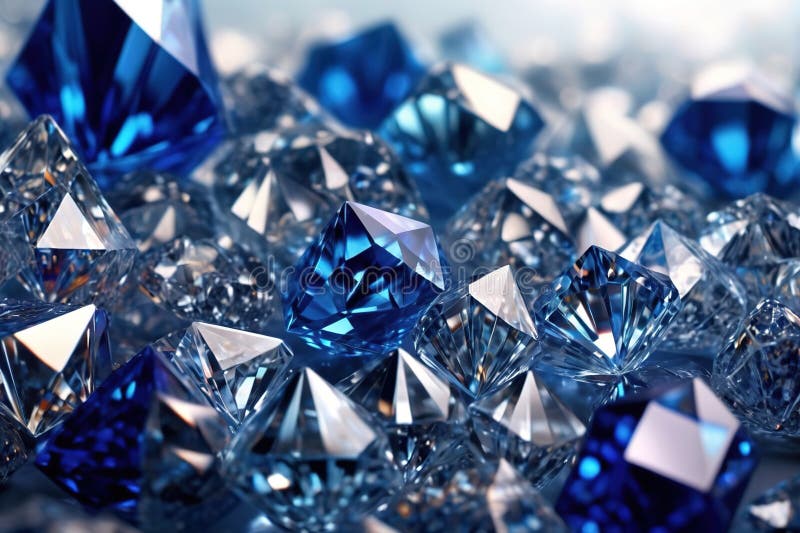 Abstract 3d Texture, Blue White Crystal Background Illustration ...