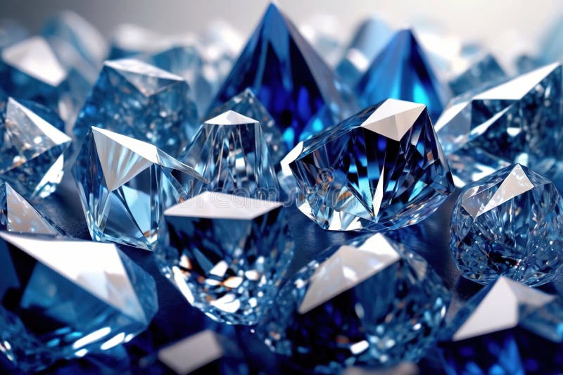 Abstract 3d Texture, Blue White Crystal Background Illustration ...