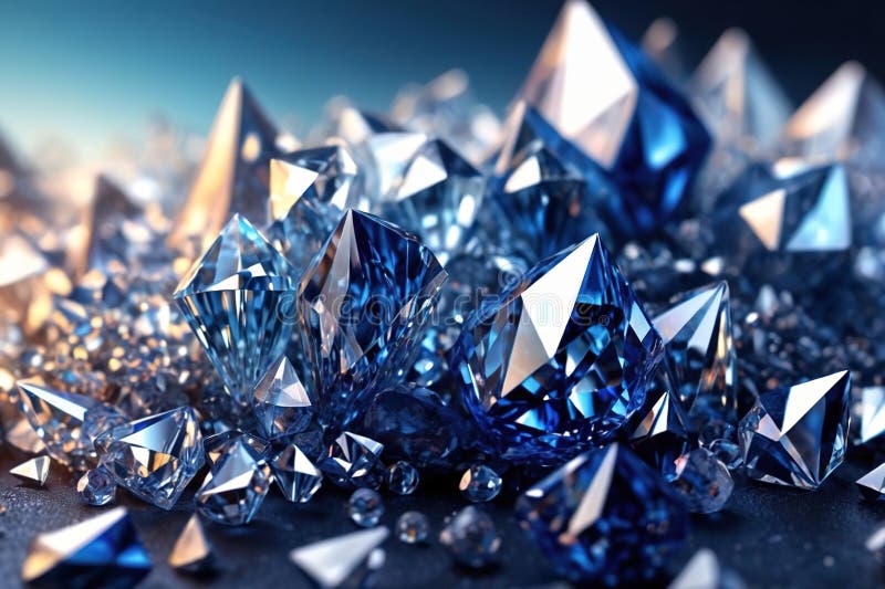 Abstract 3d Texture, Blue White Crystal Background Illustration ...