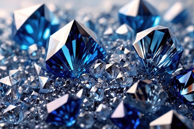 Abstract 3d Texture, Blue White Crystal Background Illustration ...