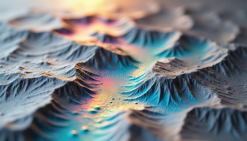 Abstract 3D Topographic Map with Mountain Formations in Soft Pastel ...